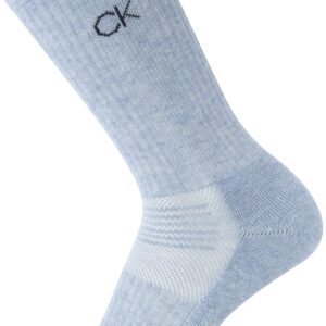 Calvin Klein Socks - Cushioned Mid-Calf Athletic Performance Crew Sock (12 Pack), Size 7-12, Blue Assorted