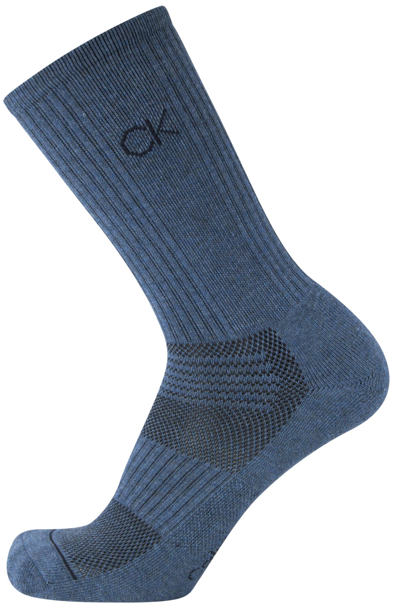 Calvin Klein Socks - Cushioned Mid-Calf Athletic Performance Crew Sock (12 Pack), Size 7-12, Blue Assorted