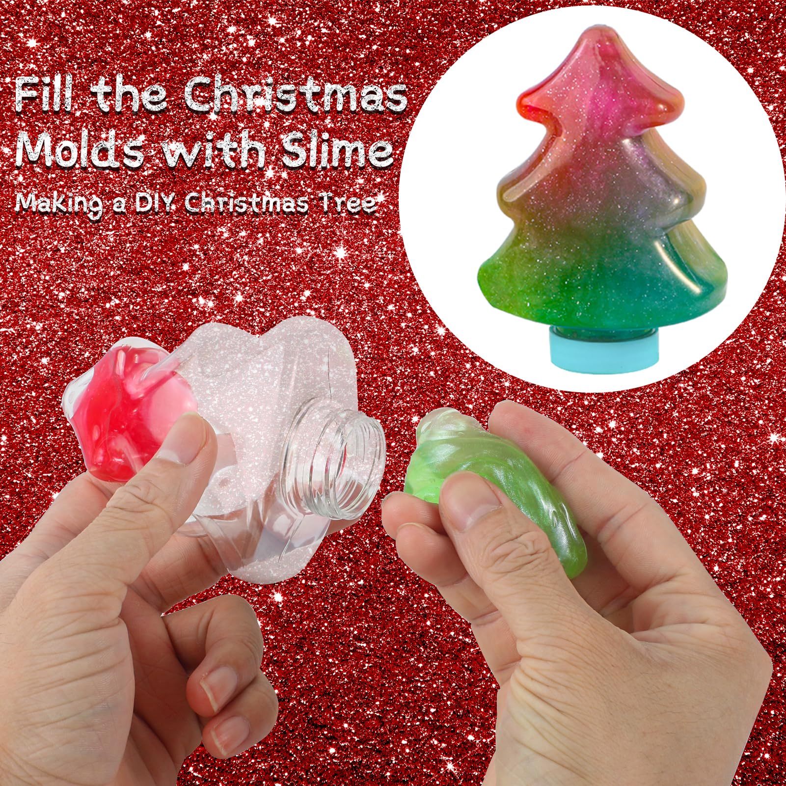 3LB 48Pcs Butter Slime Kit for Kids, Christmas DIY Slime Making Kit for Girls and Boys with Crystal, Clay, and Butter Slimes with Santa, Snowman, Xmas Tree Toys for Kids, Party Favors & Putty Fun…