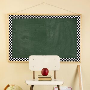 65 Feet Bulletin Board Borders, Checkered Flag Decorative Bulletin Border, Road Race Rolled Blackboard Straight Trim Borders Back to School Decoration for Classroom and Home