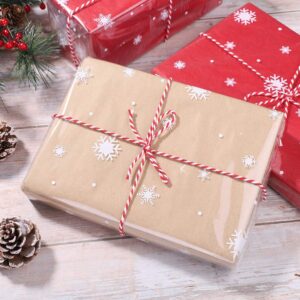 Choisyin Christmas Cellophane Wrap Roll,Clear Wrapping Paper Snowflake Plastic Paper Wrapper Large Transparent Wrapping Paper Wrap Film for Gift Basket Flower Food Christmas Decoration 16 inch x100 Ft