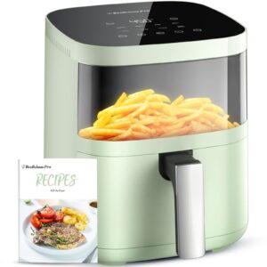 air fryer,beelicious® 8-in-one smart compact 4qt air fryers,with viewing window,shake reminder,450°f digital airfryer with flavor-lock tech,dishwasher-safe & nonstick,fit for 1-3 people,avo green