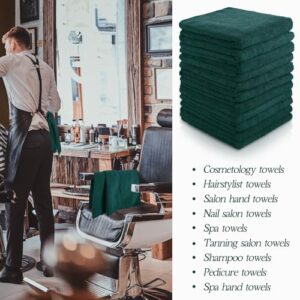 36 Packs of Bleach Proof Towels Microfiber Absorbent Salon Towels Bleach Resistant Salon Hand Towels for Gym, Bath, Spa, Shaving, Shampoo, Home Hair Drying, 16 x 28 Inches (Dark Green)