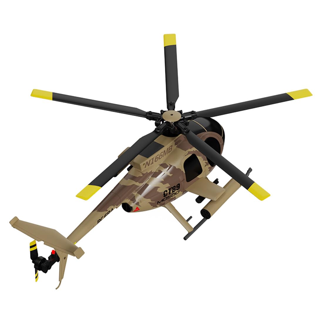 Newcomer MD500 C189 RC Helicopter, Aircraft Model 1/28 2.4G 4CH Single-Rotor Helicopter Model, Remote Helicopter Toys for Boys and Girls (RTF Version/Camo)