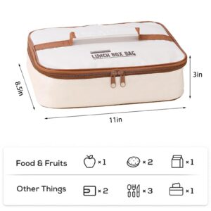 ACUDUDOMA Medium Lunch Bag, Insulated Lunch Box for Men Women, Portable Lunch Box, Reusable Lunch Bag, Snack Container Portable Cooler Bags