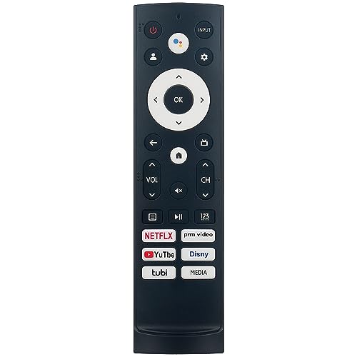 ERF3W90H Voice Command Remote Control Replacement compatible with Hisense 43 inch Class A6 Series LED 4K UHD Smart Google TV 43A65H 43A68H 43A6H 50A65H 50A68H 50A6H 50U6H 55A65H 55A68H 55A6H 55U65H