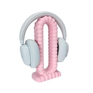 cloud headphone stand - gaming headset holder - desktop earphone hanger, cute kawaii headphone hanger for sony, bose, apple, gaming headphones display (pastel pink)