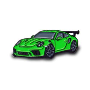 2019 porsche 911 gt3 rs enamel pin - exotic car lapel pin for hats, backpacks & shirts (green)