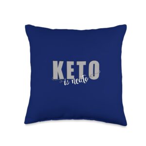 keto life by spot & tiger neato awesome keto ketogenic low-carb lifestyle fav throw pillow, 16x16, multicolor