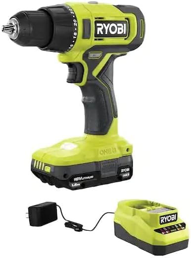 RYOBI ONE+ 18V Cordless 1/2 in. Drill/Driver Kit with (1) 1.5 Ah Battery and Charger (Renewed)