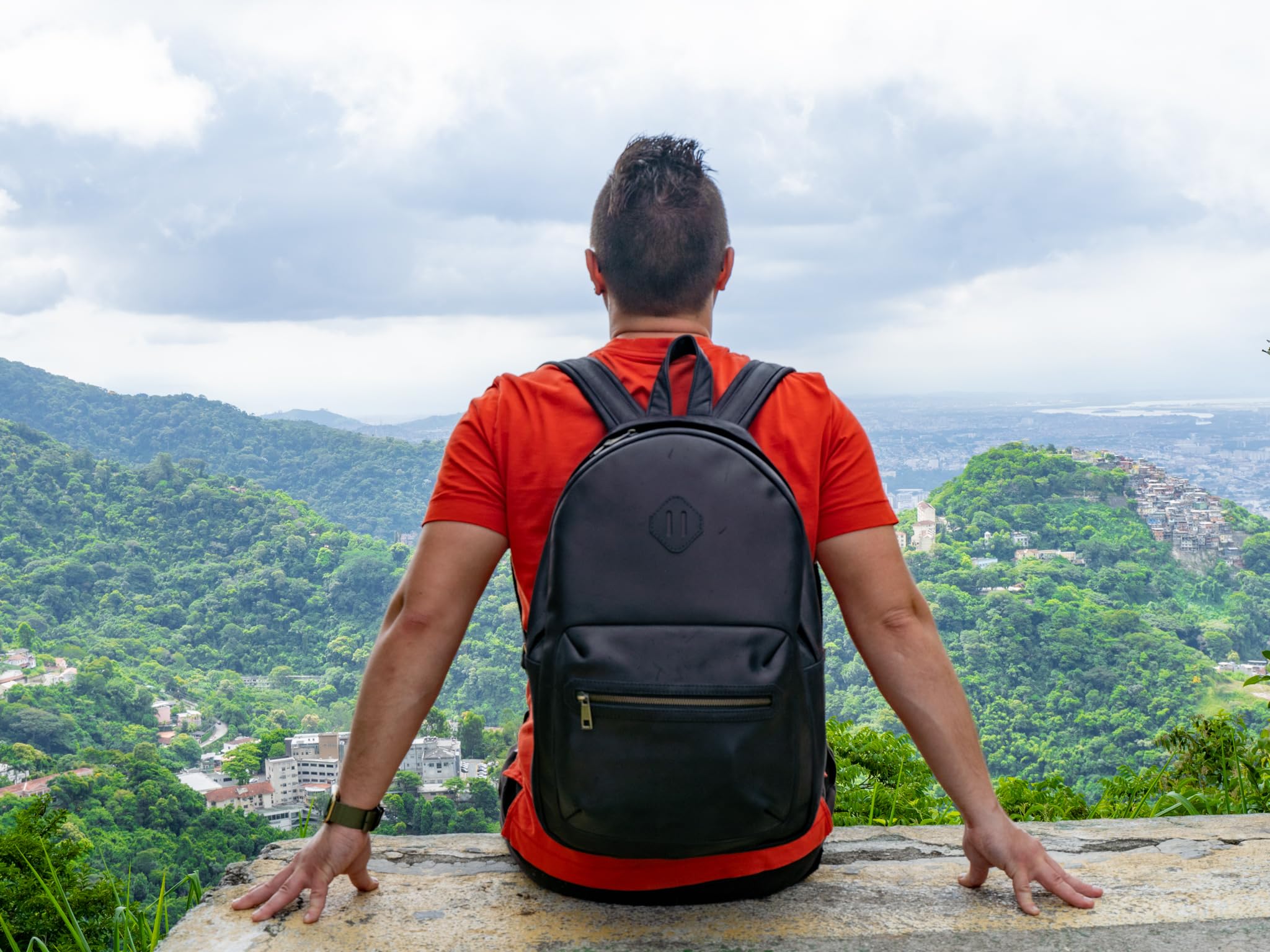 olpr. Leather Backpack (Black)