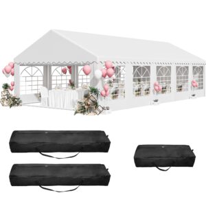 yitahome 16x32ft party tent heavy duty pvc wedding event shelters white upgraded galvanized ripple canopy with large roof removable sidewalls & 3 storage bags 600d oxford commercial