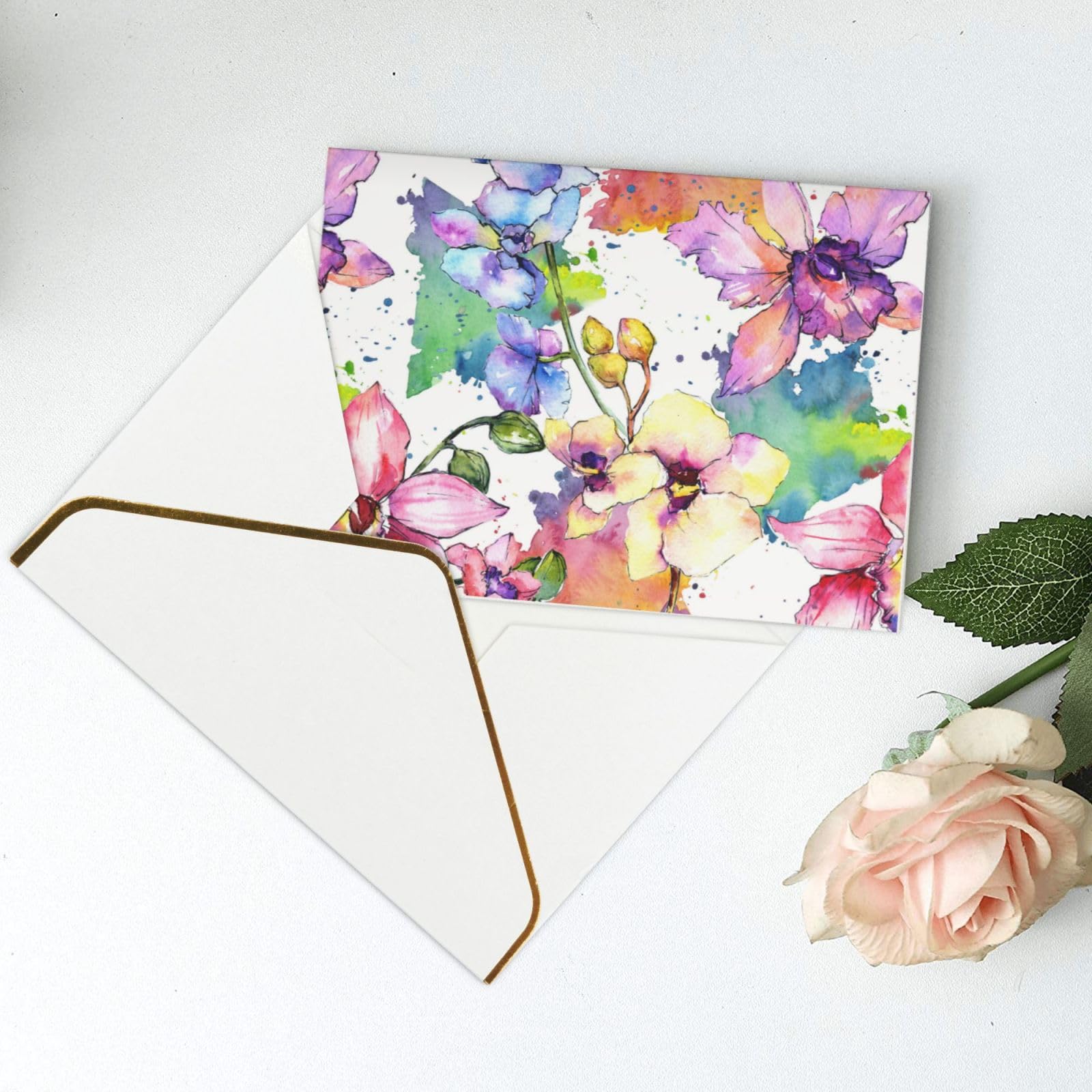 PAILON Watercolor Floral Thank You Cards With Envelopes, Blank Greeting Note Cards With Envelopes Blank Inside, Funny Birthday Cards For Women Men, Thank You Card For Wedding Business,Graduation