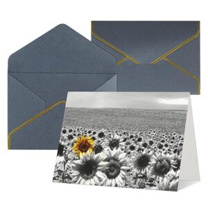 sunflowers vintage floral thank you cards with envelopes, blank greeting note cards with envelopes blank inside, funny birthday cards for women men, thank you card for wedding business,graduation