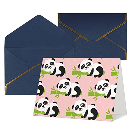 PAILON Pink Panda Thank You Cards With Envelopes, Blank Greeting Note Cards With Envelopes Blank Inside, Funny Birthday Cards For Women Men, Thank You Card For Wedding Business,Graduation