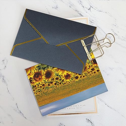 PAILON Sunflowers Floral Thank You Cards With Envelopes, Blank Greeting Note Cards With Envelopes Blank Inside, Funny Birthday Cards For Women Men, Thank You Card For Wedding Business,Graduation