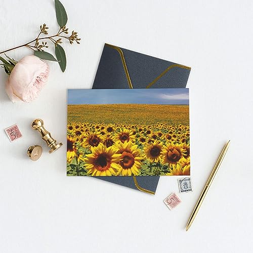 PAILON Sunflowers Floral Thank You Cards With Envelopes, Blank Greeting Note Cards With Envelopes Blank Inside, Funny Birthday Cards For Women Men, Thank You Card For Wedding Business,Graduation