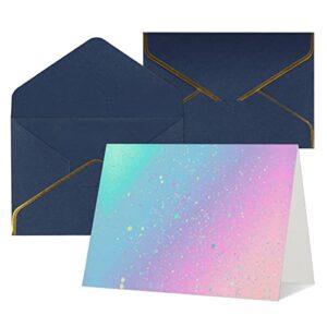 pailon rainbow background thank you cards with envelopes, blank greeting note cards with envelopes blank inside, funny birthday cards for women men, thank you card for wedding business,graduation