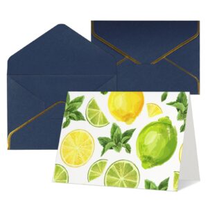 watercolor citrus multi thank you cards with envelopes, blank greeting note cards with envelopes blank inside, funny birthday cards for women men, thank you card for wedding business,graduation