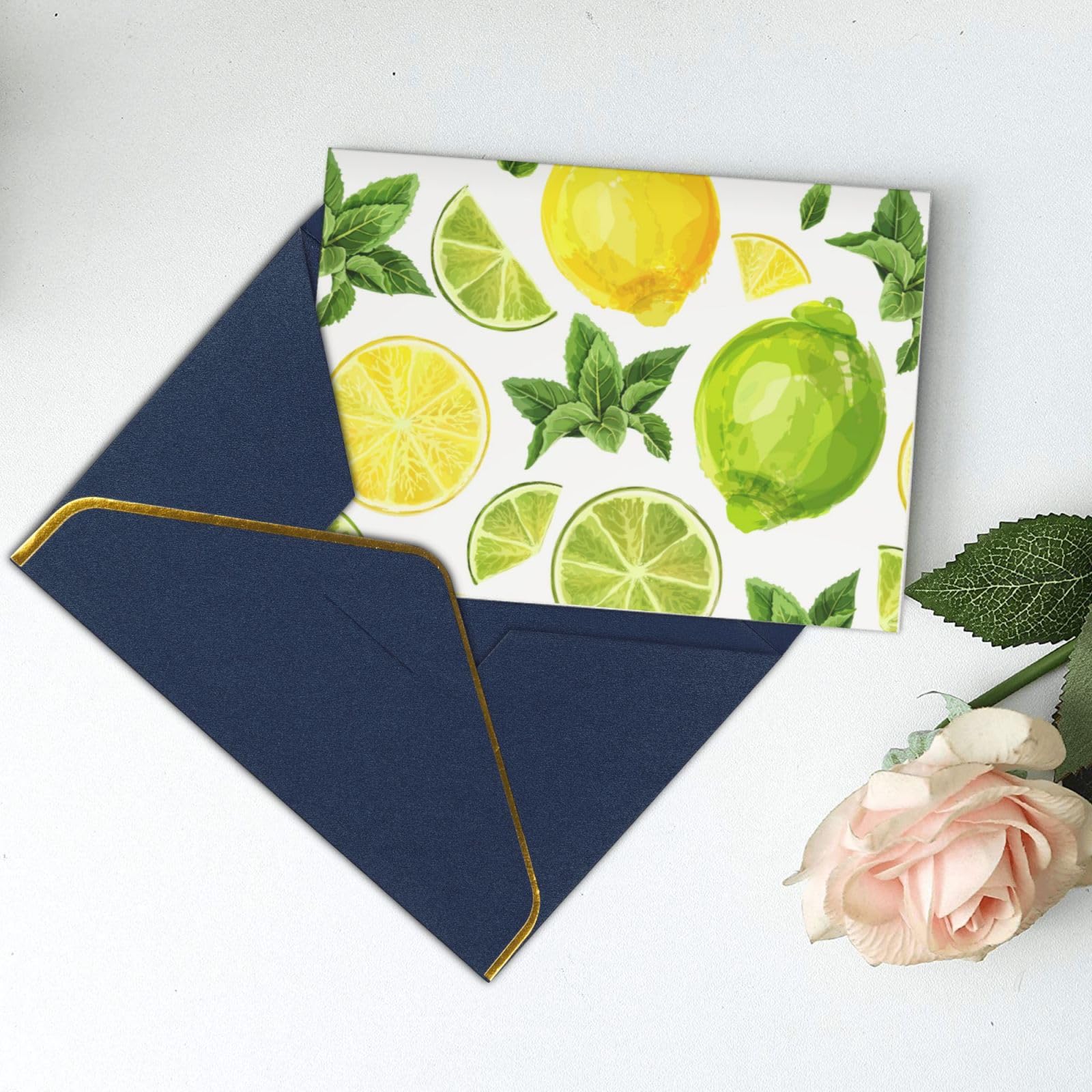 Watercolor Citrus Multi Thank You Cards With Envelopes, Blank Greeting Note Cards With Envelopes Blank Inside, Funny Birthday Cards For Women Men, Thank You Card For Wedding Business,Graduation