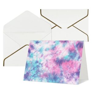 pailon tie dye thank you cards with envelopes, blank greeting note cards with envelopes blank inside, funny birthday cards for women men, thank you card for wedding business,graduation