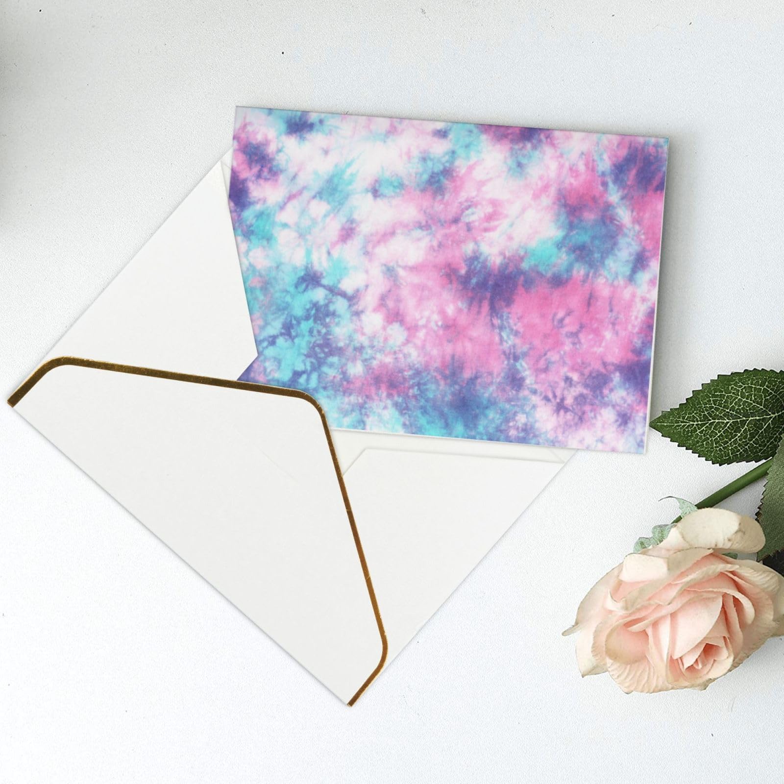 PAILON Tie dye Thank You Cards With Envelopes, Blank Greeting Note Cards With Envelopes Blank Inside, Funny Birthday Cards For Women Men, Thank You Card For Wedding Business,Graduation