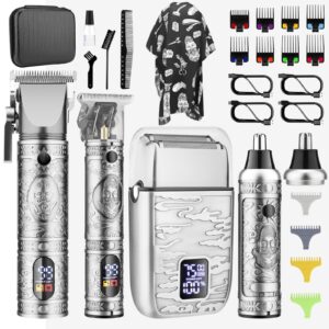 beard trimmer for men, cordless electric hair clippers professional, barber clippers rechargeable sets, electric razor foil shavers haircut kit for ear, face, nose, hair, beard,whole body available