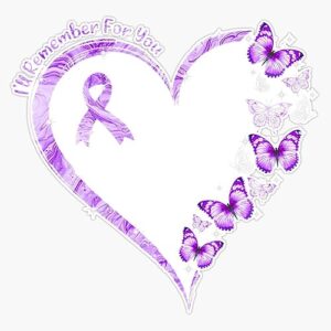 i'll remember for you purple butterfly alzheimer's awareness bumper sticker vinyl decal 5"