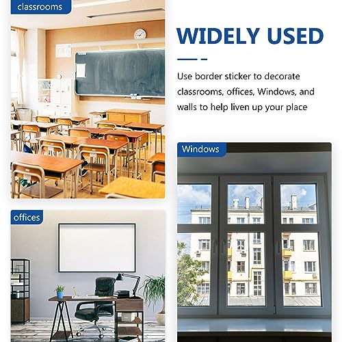 NUOBESTY 1 Roll Border Paper line Appendix Bulletin Board Border Replaceable Billboard Delicate Borders Classroom Bulletin Blackboard Space Removable Classroom Borders for Bulletin Board