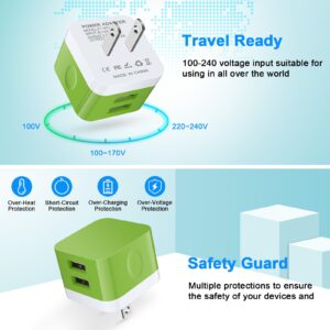 Wall Charger Block, USB Wall Charger for iPhone 15 Pro Max 14 13 12 11 8,Dual USB Fast Charger for Samsung Galaxy A14 5G A54 5G A53 A13 A24 A03s A23 Z Flip 5 Fold 5 S23 Ultra S22 S21 S20,Pixel 7a