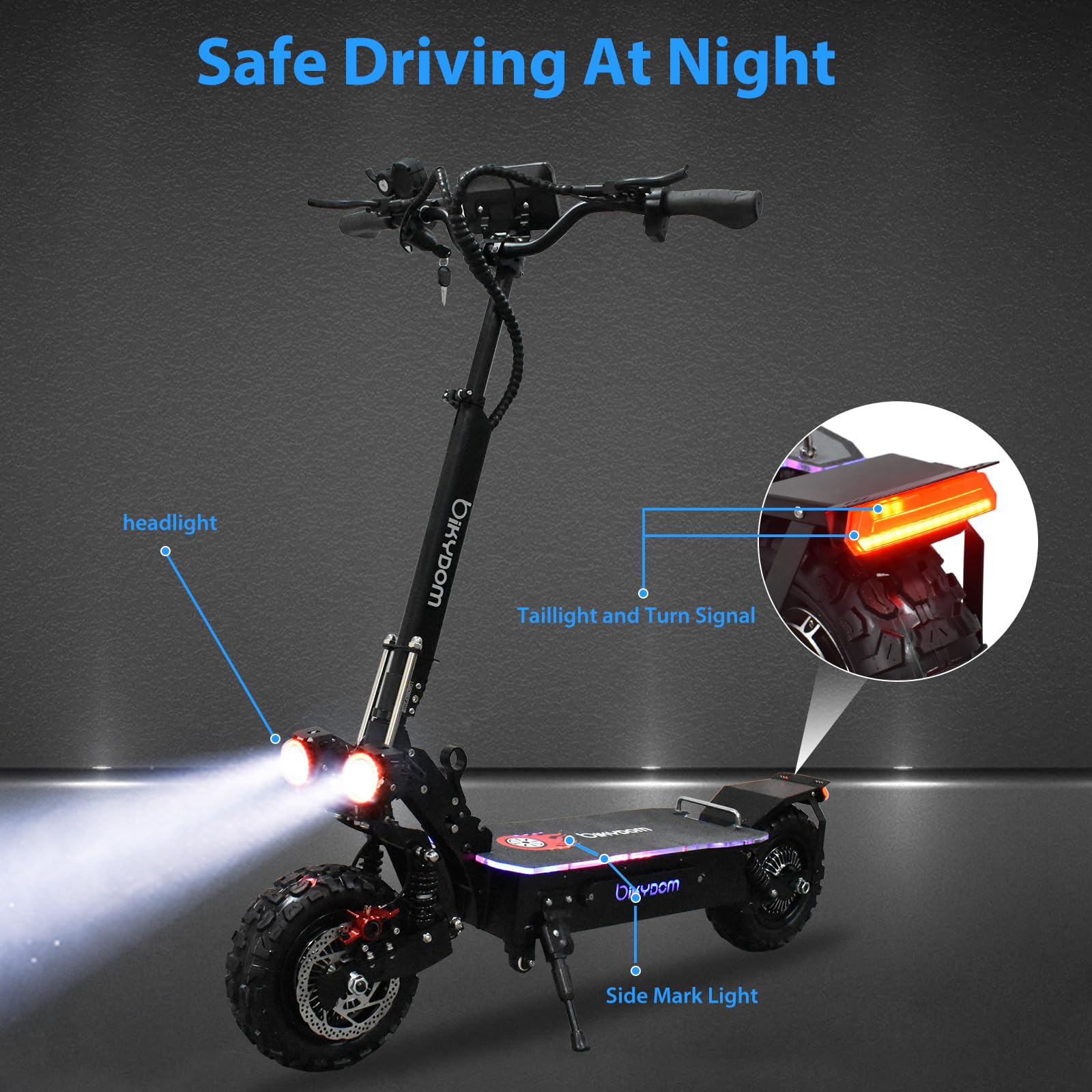 Electric Scooter Adults, Escooter 5600W Dual Motor, 47Mph Max Speed, 50 Miles Travel Range, 60V 27Ah High capcaity Battery, 11" Vacuum Off Road Tire Foldable Scooters