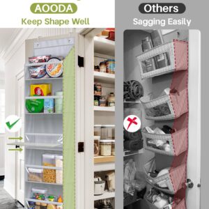 AOODA 2 Pack Over the Door Organizer, Large Capacity Closet Door Hanging Organizer, Clear Deep Pockets Baby Organizer Storage for Nursery, Bathroom, Bedroom, Pantry, Diapers (Grey)