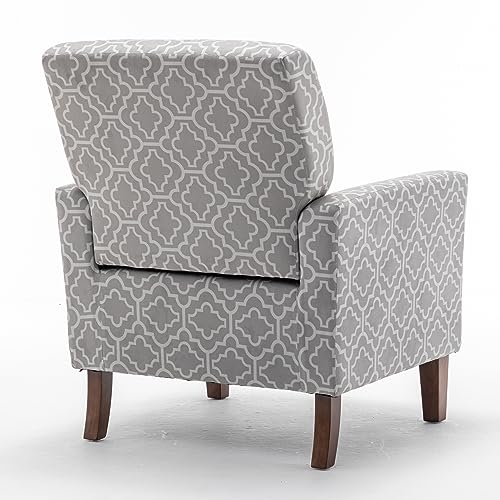 US Pride Modern Accent Armchair for Office and Living Room Decor with Birch Wood Frame and Microfiber Upholstery, Easily Assembled Arm Chair with Removable Cushions, 03 Printed Fabric