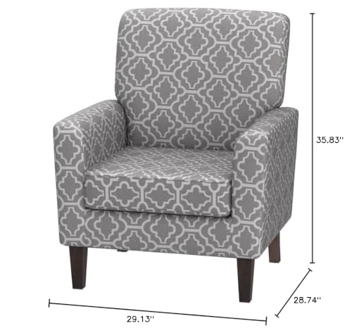 US Pride Modern Accent Armchair for Office and Living Room Decor with Birch Wood Frame and Microfiber Upholstery, Easily Assembled Arm Chair with Removable Cushions, 03 Printed Fabric