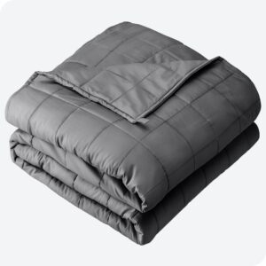 bare home weighted blanket king size 30lb (80" x 87") for adults - all-natural 100% cotton - premium heavy blanket nontoxic glass beads (grey, 80"x87")