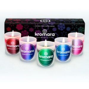 kromara color changing candles - votive candles scented - aromatherapy candle gift set - luxury candles 5pk