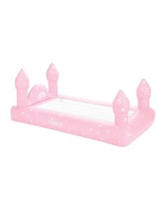 funboy kids pink castle sleepover travel bed & air mattress. perfect for sleepovers. includes carrying storage bag, twin