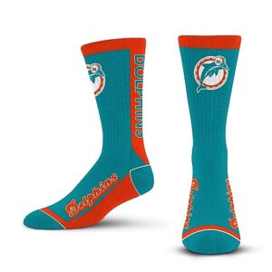 for bare feet nfl classic miami dolphins mvp crew sock team color large