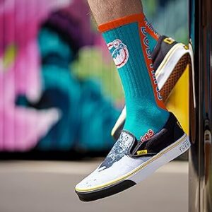 For Bare Feet NFL Classic MIAMI DOLPHINS MVP Crew Sock Team Color Large