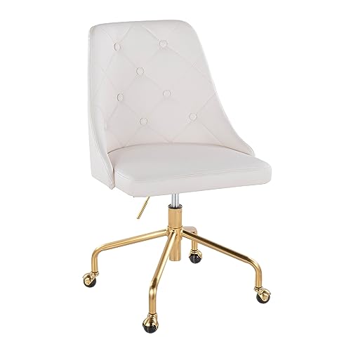 LumiSource Marche Office Chair, Home Office Chair with Wheels, Leather Desk Chair, Computer Chair, Home Office Desk Chair Comfy, Contemporary Desk Chair