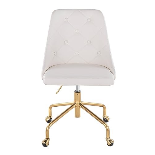 LumiSource Marche Office Chair, Home Office Chair with Wheels, Leather Desk Chair, Computer Chair, Home Office Desk Chair Comfy, Contemporary Desk Chair