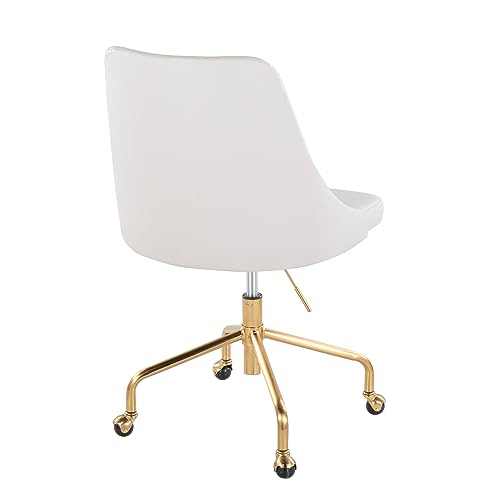 LumiSource Marche Office Chair, Home Office Chair with Wheels, Leather Desk Chair, Computer Chair, Home Office Desk Chair Comfy, Contemporary Desk Chair