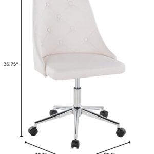 LumiSource Marche Task Chair, Home Office Chair with Wheels, Leather Desk Chair, Computer Chair, Home Office Desk Chair Comfy, Contemporary Desk Chair