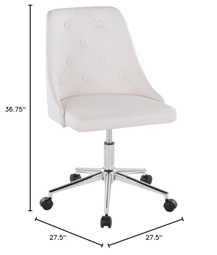 LumiSource Marche Task Chair, Home Office Chair with Wheels, Leather Desk Chair, Computer Chair, Home Office Desk Chair Comfy, Contemporary Desk Chair