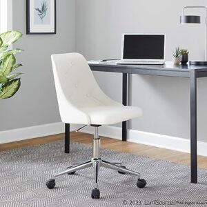 LumiSource Marche Task Chair, Home Office Chair with Wheels, Leather Desk Chair, Computer Chair, Home Office Desk Chair Comfy, Contemporary Desk Chair