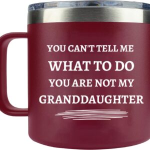 Edizzone 14Oz Mug (You Are Not My Granddaughter) (Bordeaux) Grandma Grandpa Gifts for Christmas - Best Grandma Birthday Gifts - Gifts for Grandma From Granddaughter - Funny Grandmother Christmas Gift