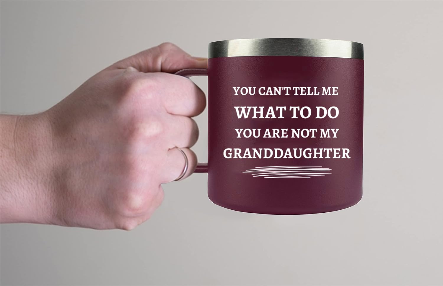 Edizzone 14Oz Mug (You Are Not My Granddaughter) (Bordeaux) Grandma Grandpa Gifts for Christmas - Best Grandma Birthday Gifts - Gifts for Grandma From Granddaughter - Funny Grandmother Christmas Gift