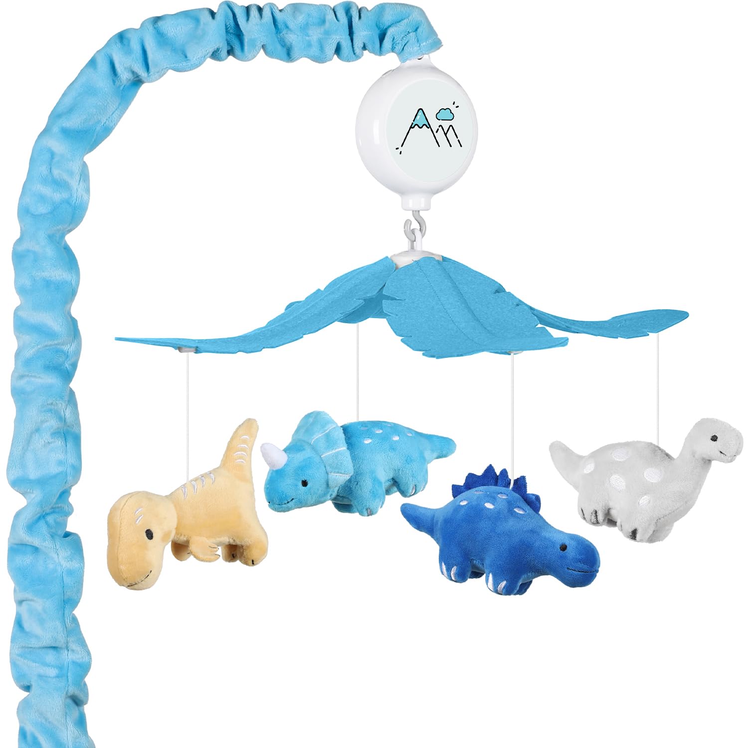 CLYMENE Dinosaur Baby Musical Crib Mobile - Dino Mobile for Crib with 12 Lullabies for Baby Boys and Girls | Dinosaur Nursery Decor