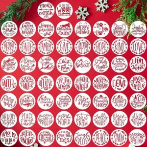 3inch christmas stencils for painting on wood slice,58pcs small christmas stencil xmas holiday templates for christmas tree cookie tiered tray coffee latte gift tags decor