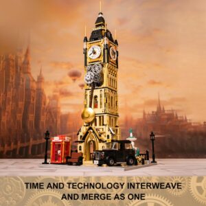 BRICKKK PANTASY Architecture Big Ben Building Set - Steampunk Clock Tower Construction Kit for Adults and Teens, Famous Landmarks London Model, Collectible Building Bricks Toys